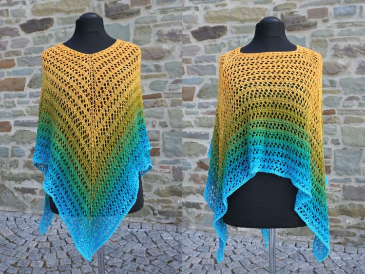 Triangula Poncho, Sommer, Lochmuster, dreieckig - myPatterns.de